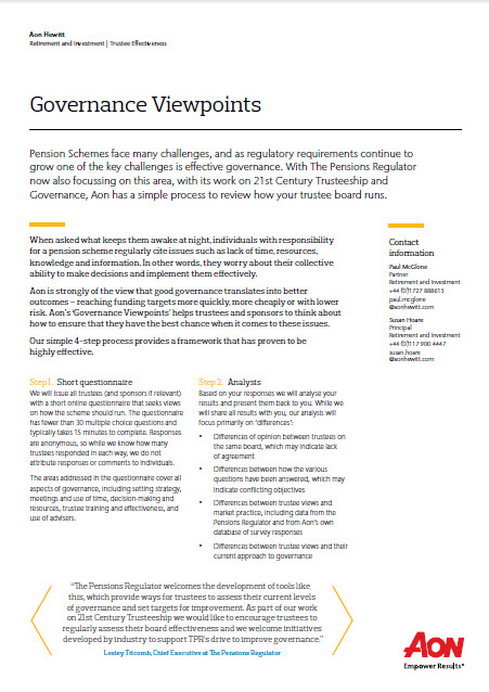 Governance Viewpoints | Trustee Effectiveness | Aon UK